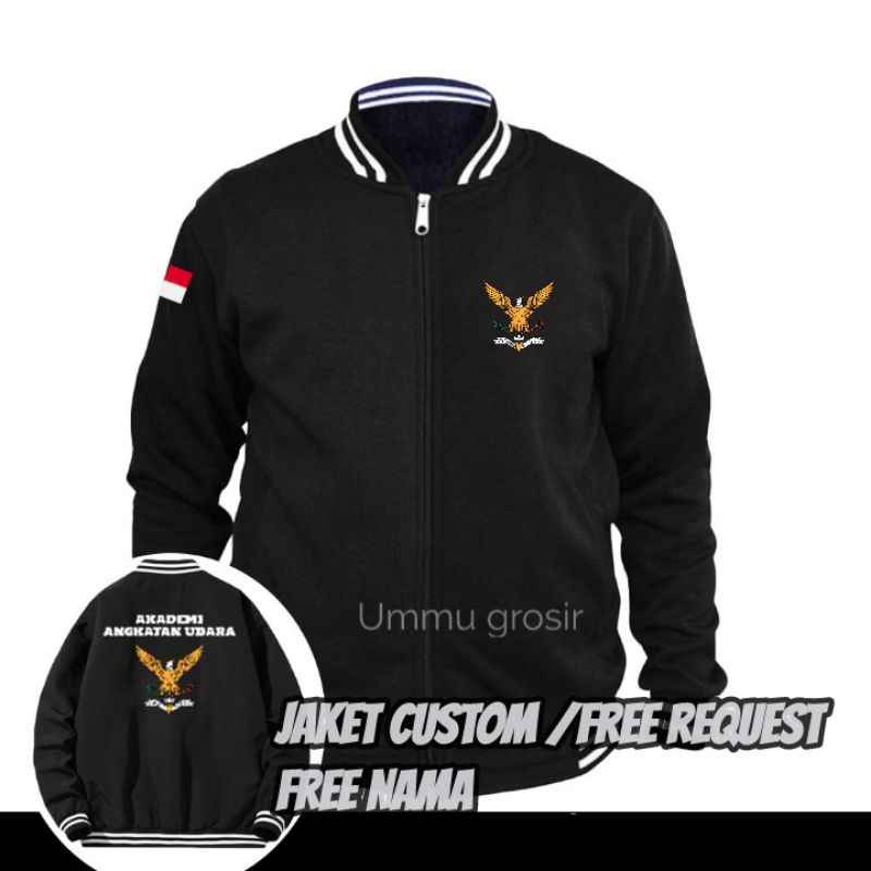 Jual JAKET AKADEMI ANGKATAN UDARA MODEL VARSITY BASEBALL FREE NAMA DAN ...