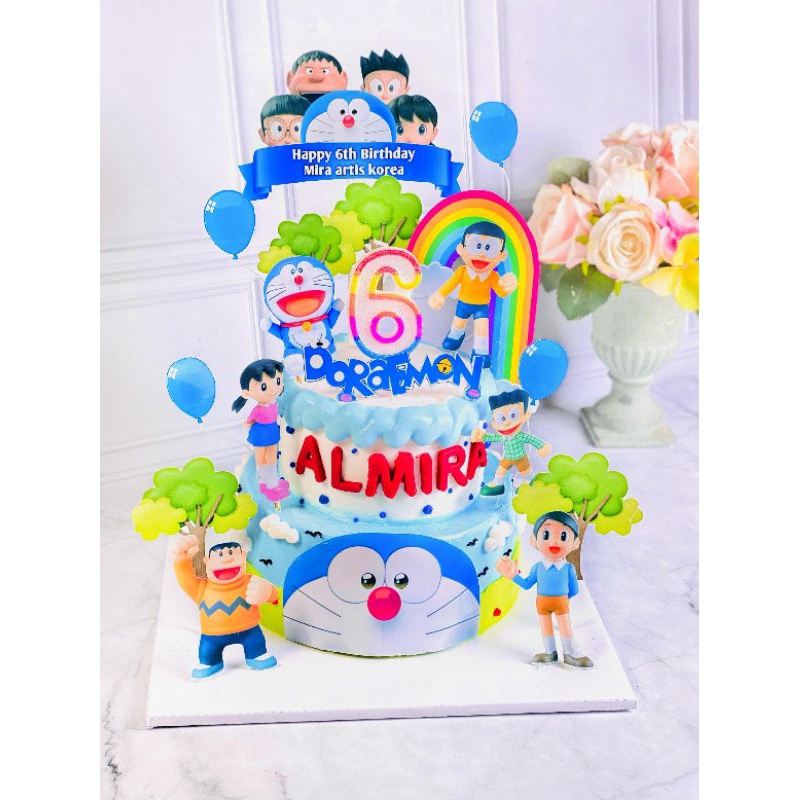 Jual kue ulang tahun anak birthday Doraemon topper cake | Shopee Indonesia