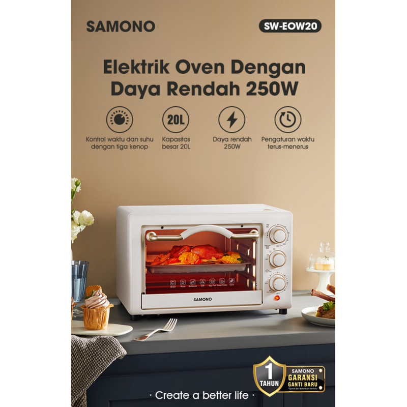Jual Samono Oven Elektrik 20L Alat Pemanggang Elektrik | Shopee Indonesia