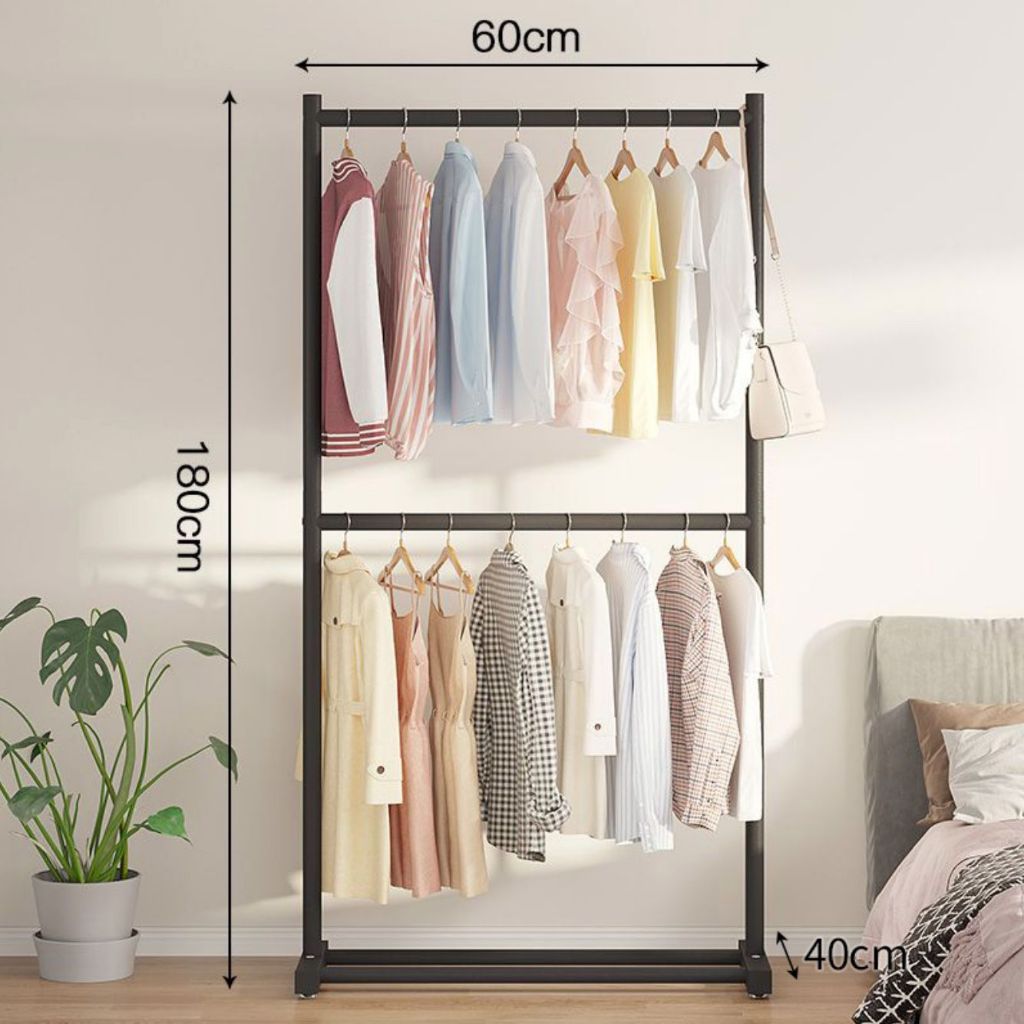 Jual Rak Gantungan Baju Besi Stand hanger double Gawang Baju Jemuran ...