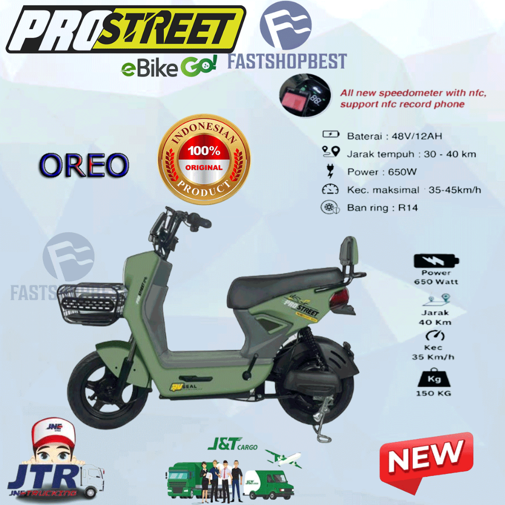 Jual SEPEDA LISTRIK PROSTREET OREO 650W NFC KEYLESS ELECTRIC BIKE EBIKE ...