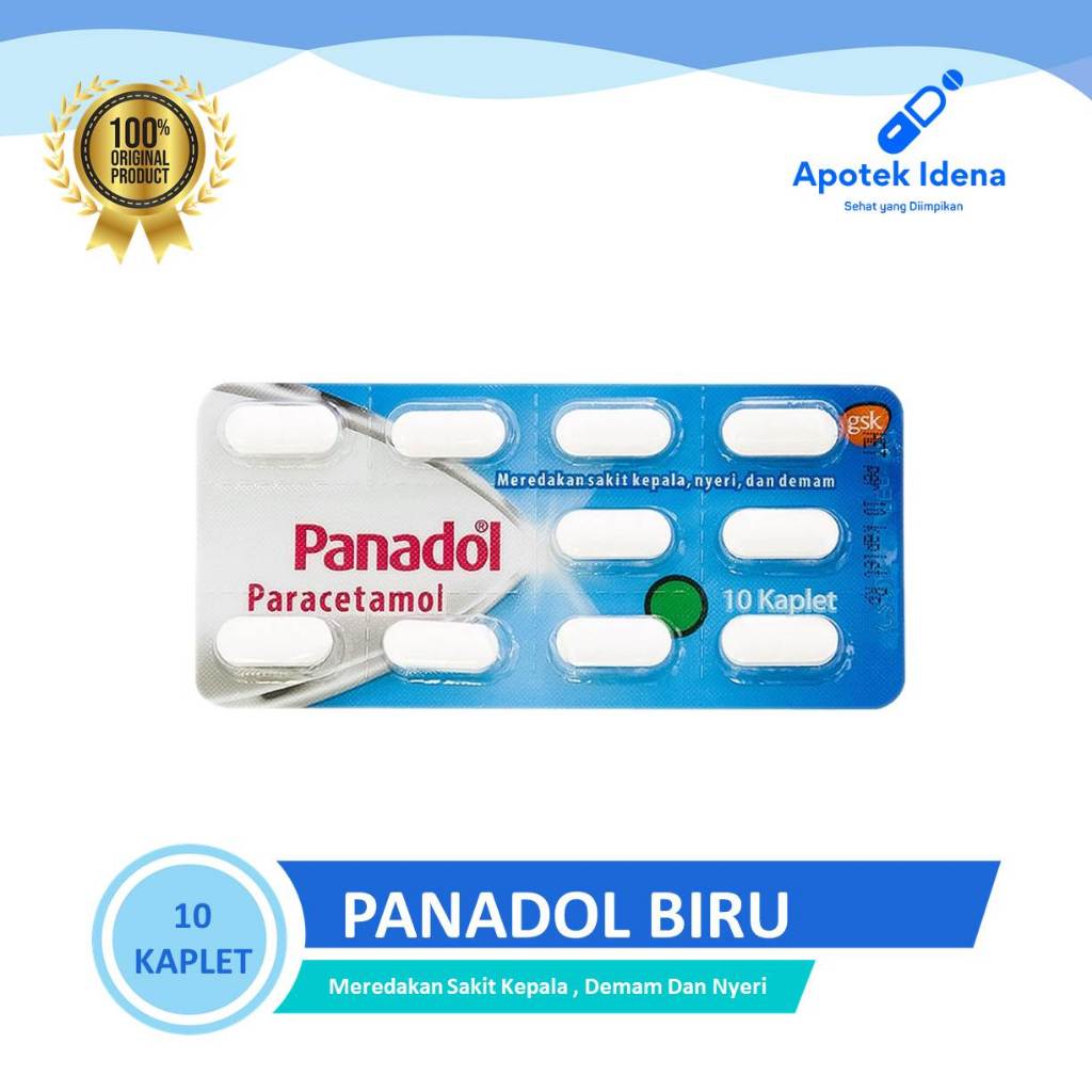 Jual PANADOL BIRU KAPLET Obat Sakit Kepala/Sakit Gigi/Demam Perstrip ...