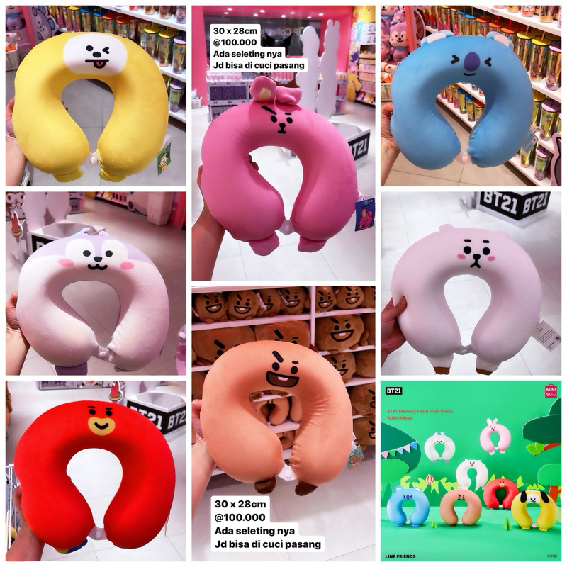 Jual BT21 with Miniso Neck Pillow | BTS x Miniso Bantal Leher KOYA , RJ ...