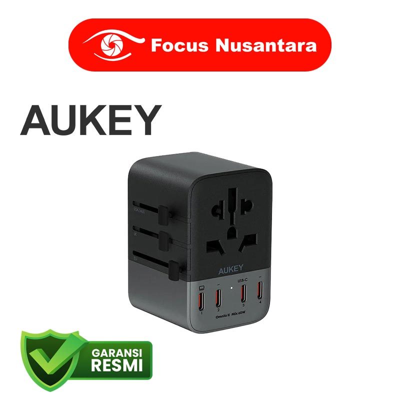 Jual AUKEY Universal Travel Adaptor PA-TA08A Travel Mate 65W GaN ...