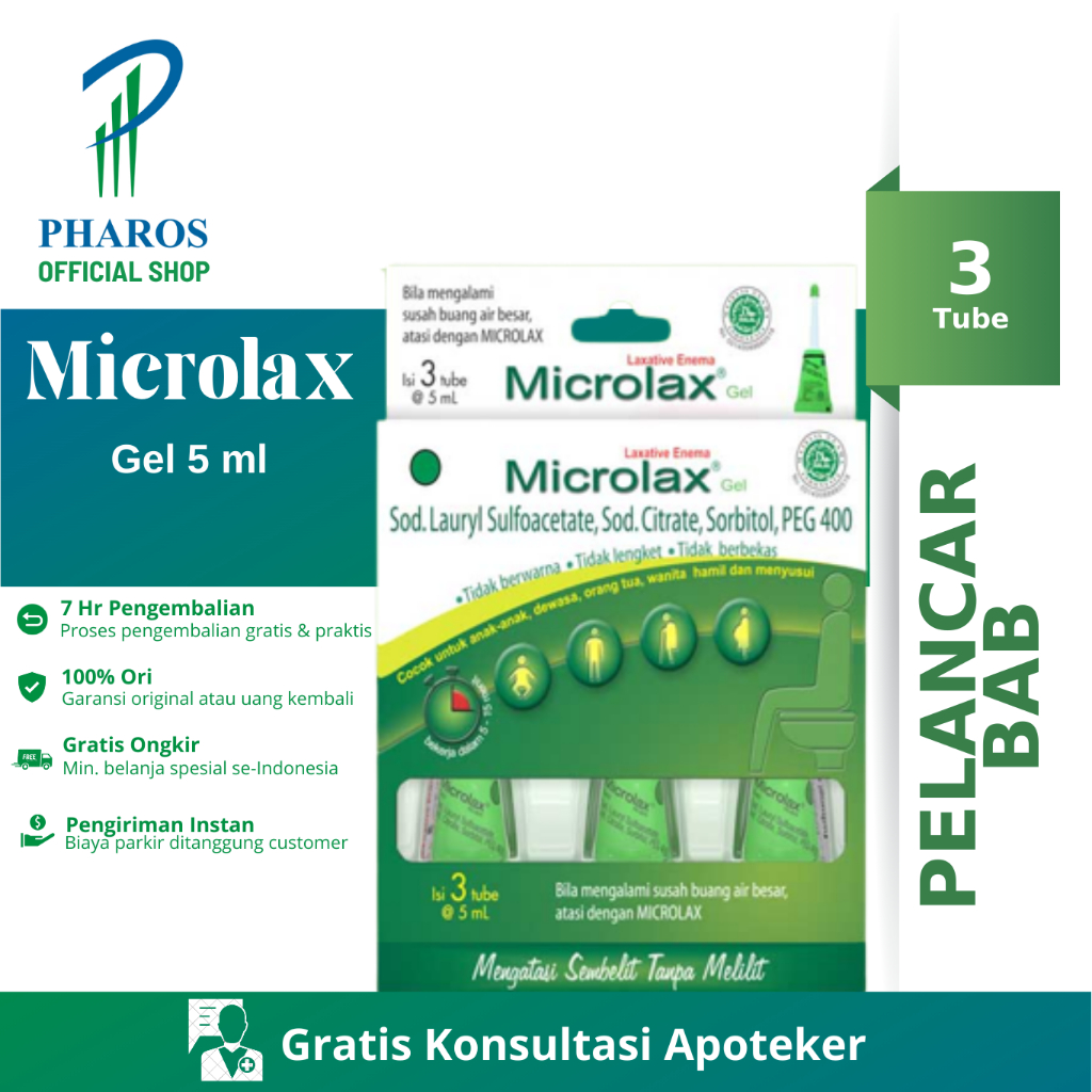 Jual Microlax Gel - Box isi 3 Tube @ 5 mL Atasi Sembelit (Susah BAB ...