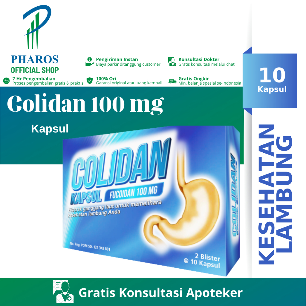 Jual Colidan Fucoidan 100 mg - 1 Blister @ 10 Kapsul Bantu Kesehatan ...