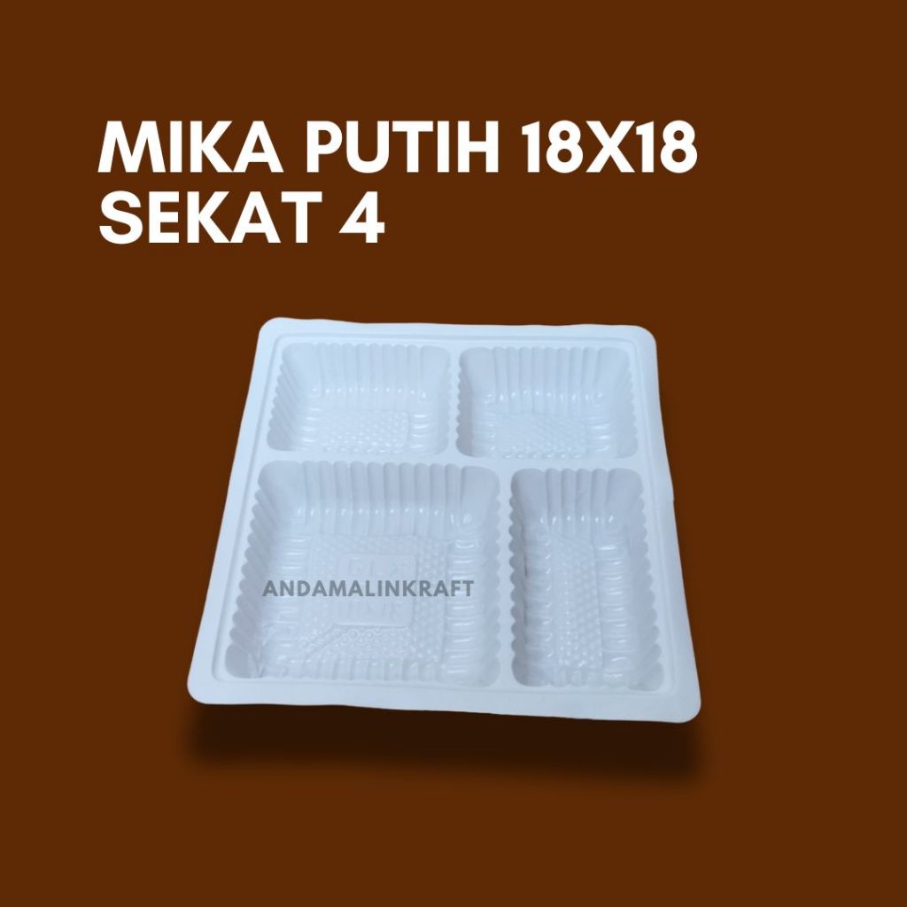 Jual Mika sekat 4 R8 / ukuran 18x18 cm warna putih susu/ bening / Mika ...