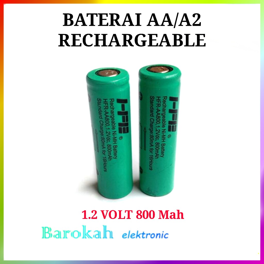 Jual Baterai AA 1.2v 800 Mah HFE Ni-Mh Rechargeable Flat Top | Shopee ...