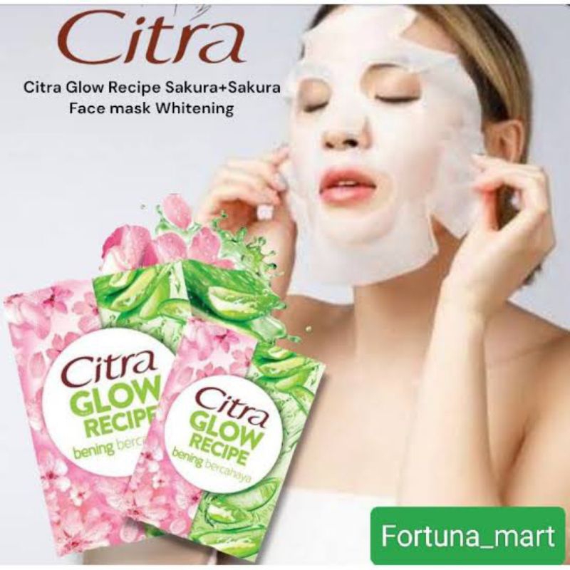Jual Citra Super Glow Recipe Face Sheets Mask Aloevera 25g | Shopee ...