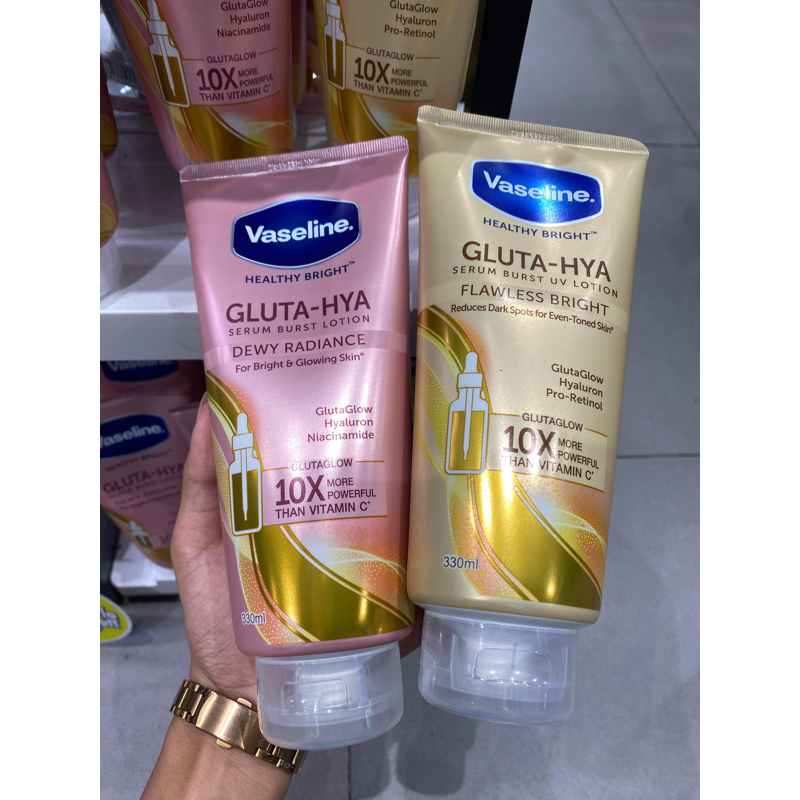 Jual vaseline gluta hya serum burs uv lotion flawless bright dewy ...