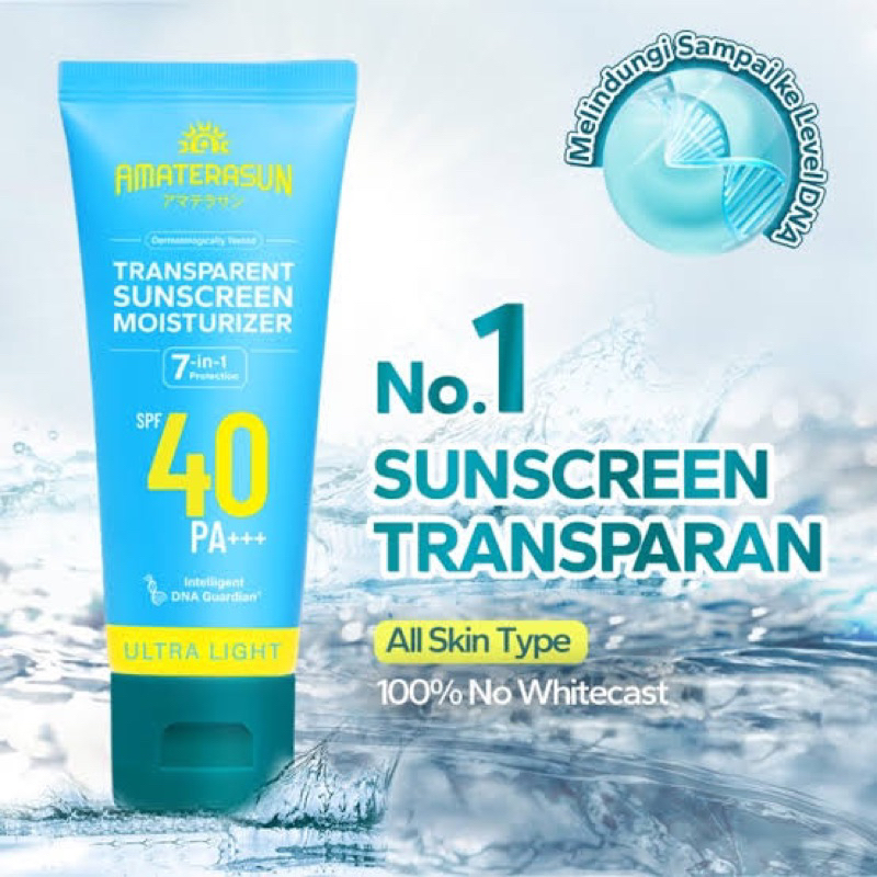 Jual Amaterasun Transparent Sunscreen Moisturizer SPF 40 PA ...