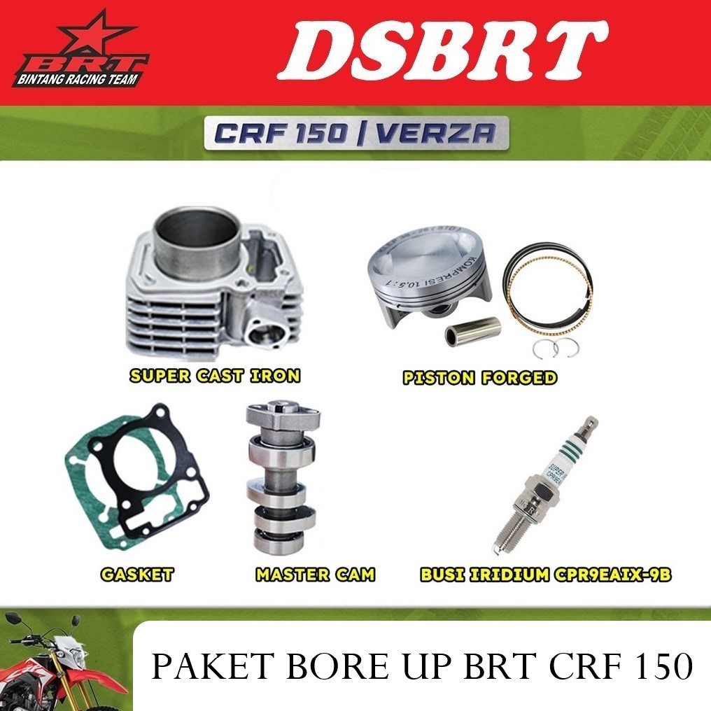 Jual PAKET Bore Up BRT CRF 150 Verza New Megapro Blok Cast 66 68 & Master Cam Noken As BRT 200 ...