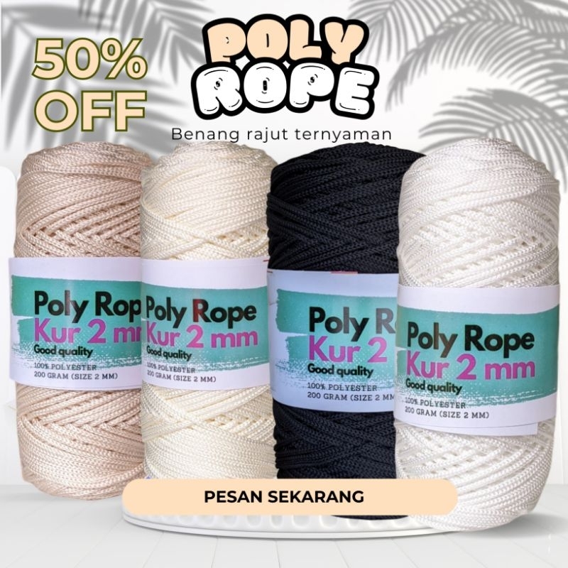 Jual BENANG RAJUT POLY ROPE 2MM TERBAIK | Shopee Indonesia