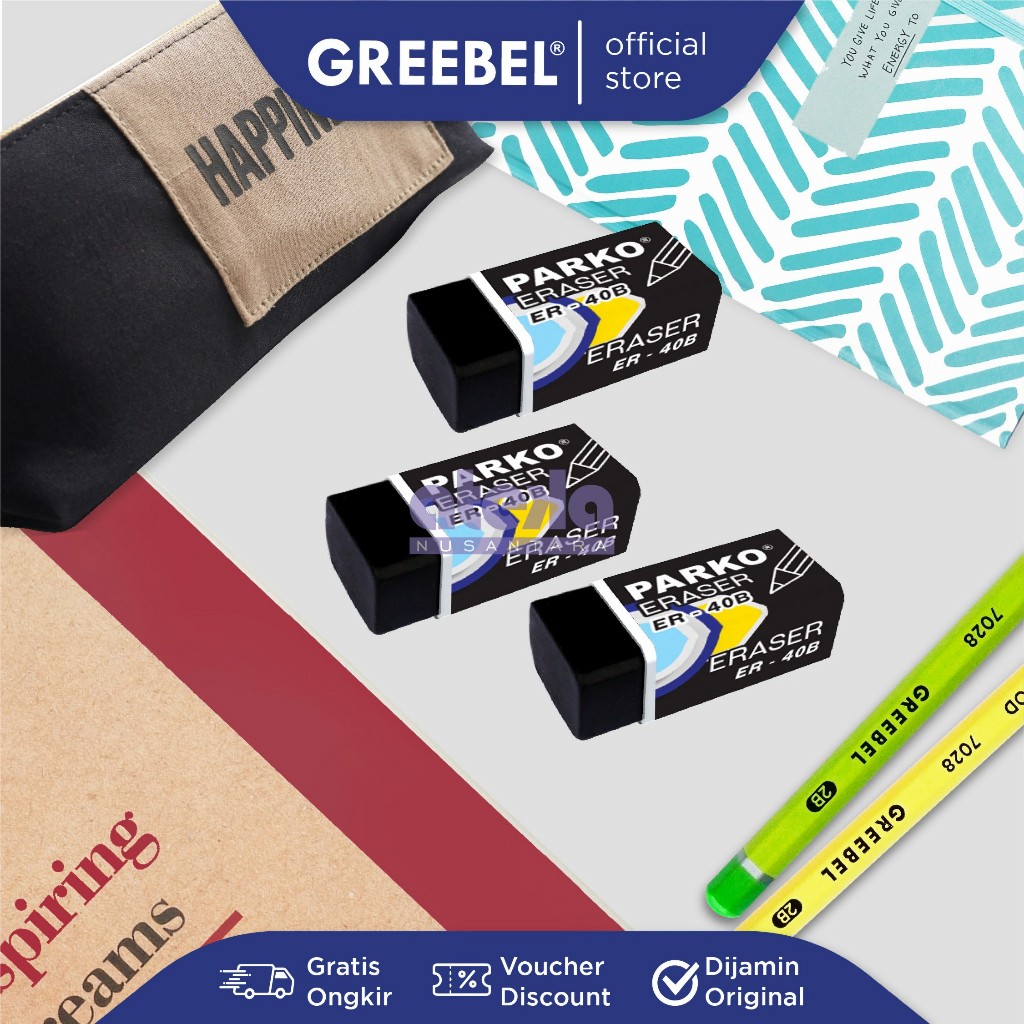 Jual GREEBEL ERASER ER 40B - Penghapus Karet | Shopee Indonesia