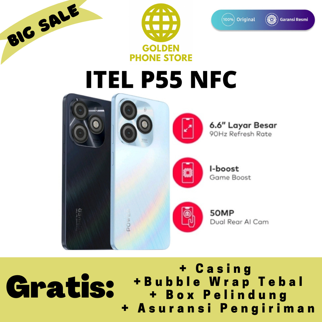 Jual Itel P55 8/256GB NFC - Original & Garansi Resmi Itel Indonesia | Shopee Indonesia
