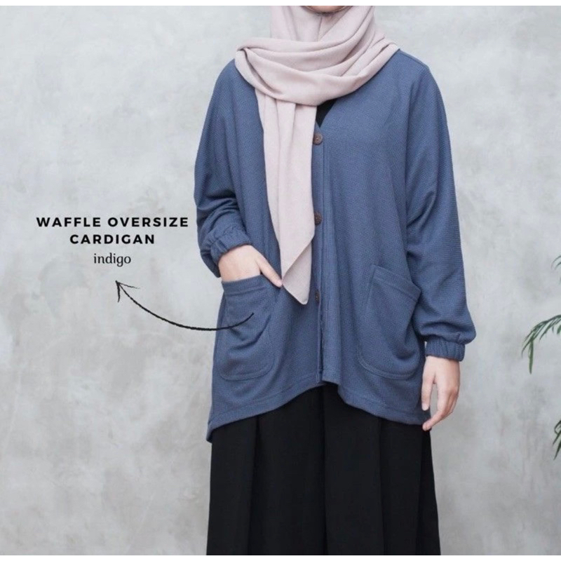 Jual Waffle Oversize Cardi by Safaat.Outfit Bahan Waffle Uniqlo ...