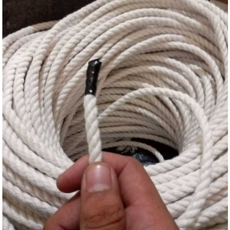 Jual 1 Meter Tali Tambang 12mm 14mm 16mm 18mm 20mm Kuralon Putih Katun ...