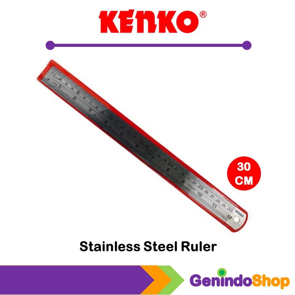 Jual Penggaris Besi / Stainless Steel Ruler 30 cm Kenko | Shopee Indonesia