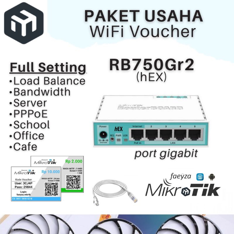 Jual MikroTik RB750Gr2 hEX Gigabit Full Setting Hotspot PPPoE Server Rt ...