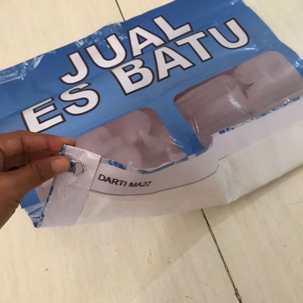 Jual READY Banner Spanduk JUAL ES BATU JUAL ES KRISTAL ukuran 50cm x ...