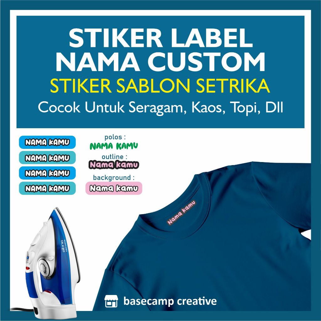 Jual STIKER LABEL NAMA SABLON SETRIKA TANPA JAHIT STIKER SABLON NAMA ...