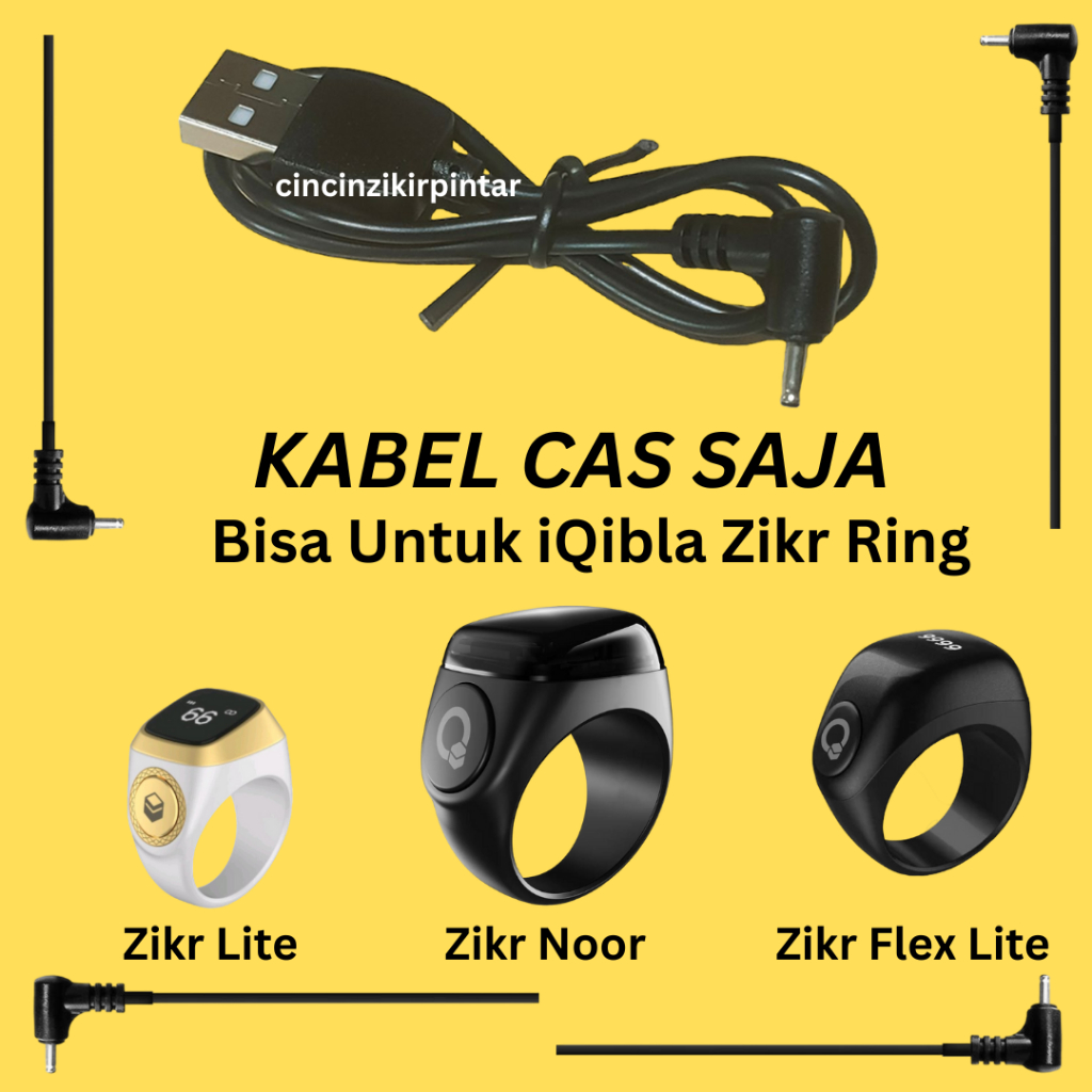 Jual HANYA KABEL iQibla Zikr Ring Lite Zikr Ring Noor Zikr Ring Flex Lite Cincin Tasbih Digital ...