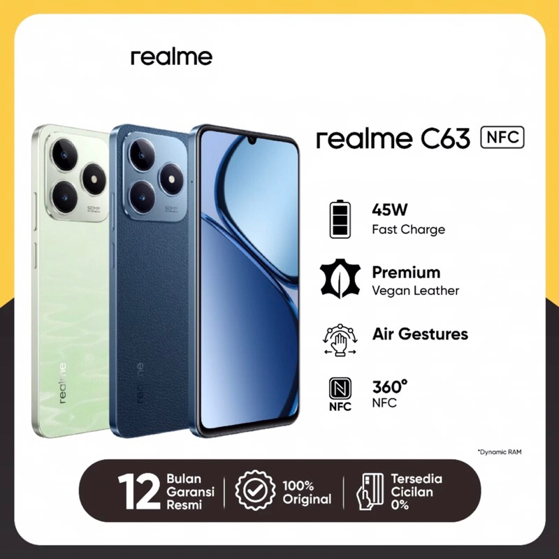 Jual realme C63 NFC [6GB/128GB - 8GB/128GB] Extended RAM 8GB - IP54 ...