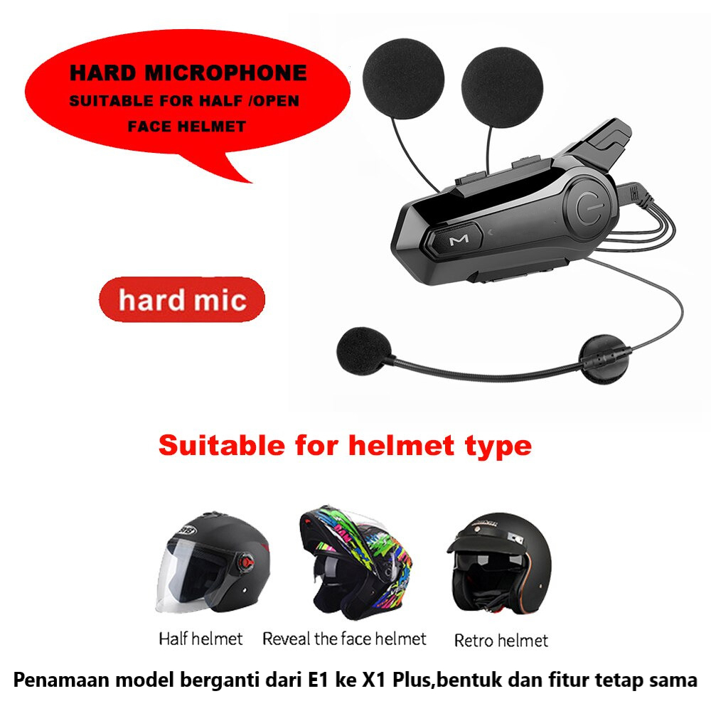 Jual Intercom Helm Motor Headset Helmet Bluetooth 5.0 1 PCS - X1 Plus ...