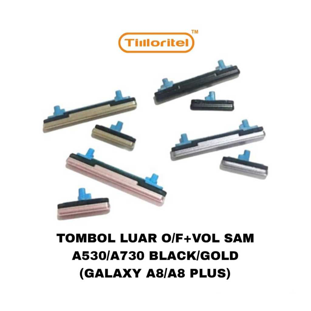 Jual TOMBOL LUAR O/F+VOL SAM A530/A730 BLACK/GOLD (GALAXY A8/A8 PLUS) | Shopee Indonesia