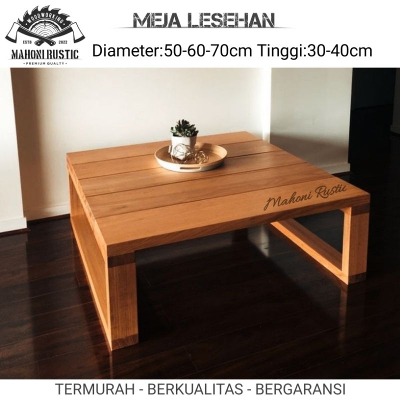 Jual Meja kayu minimalis coffee table top table meja lesehan size M ...