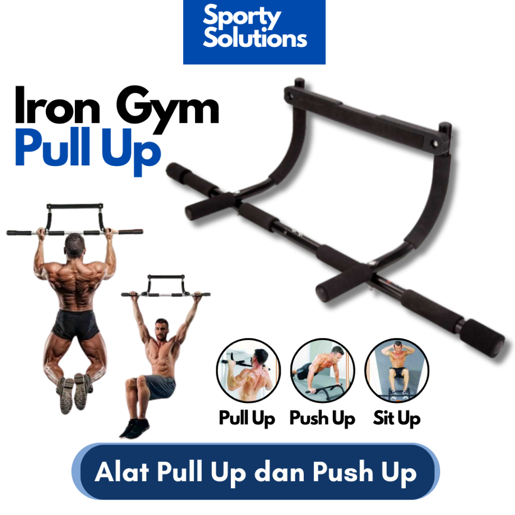 Jual Pull Up Bar Dinding Wall Mounted Pull Up Bar Multi Grip | Alat ...