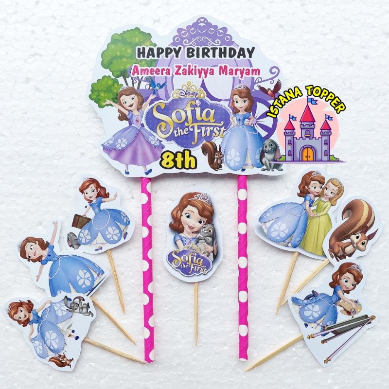 Jual Topper Cake STANDART / CUSTOM Tema Sofia, Barbie, Marsha, Little ...
