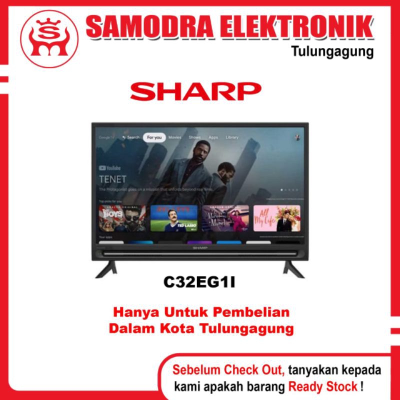Jual LED SHARP 32EG1I | Led 32 Inch Google Tv Smart DVB-T2 | Shopee Indonesia