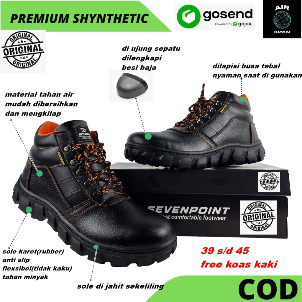 Jual sSepatu Safety Boots Pria Wanita Ujung Besi Original Brand Savety ...