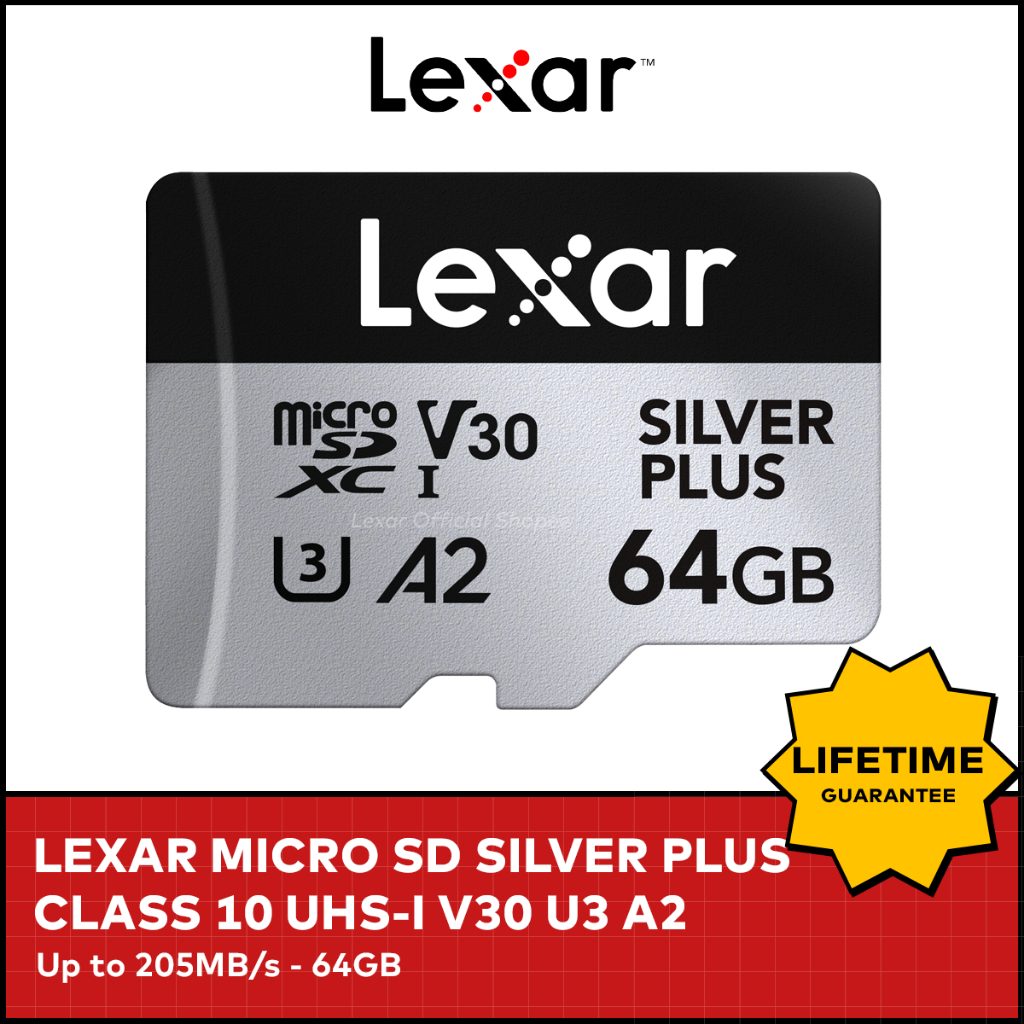 Jual Lexar Microsd Professional Silver Plus UHS-1 Up to 205MB/s - 64GB ...