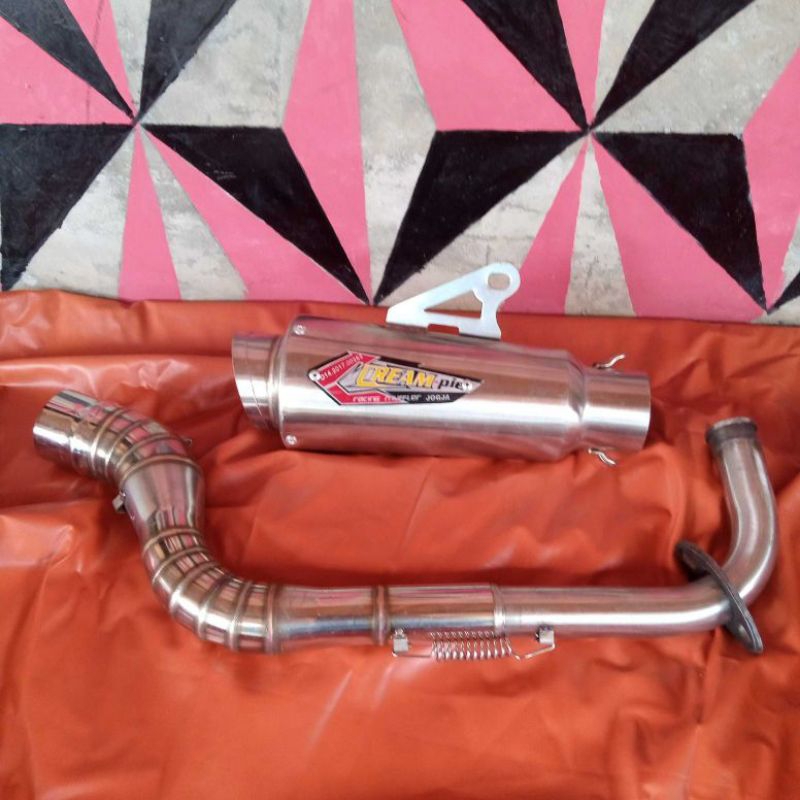 Jual knalpot racing creampie cream pir model tr1r short inlet 50 mm 25 ...
