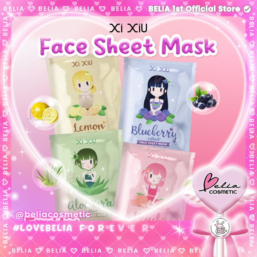 Jual BELIA Xi XiU Face Sheet Mask Fruity Series | Masker Wajah ...