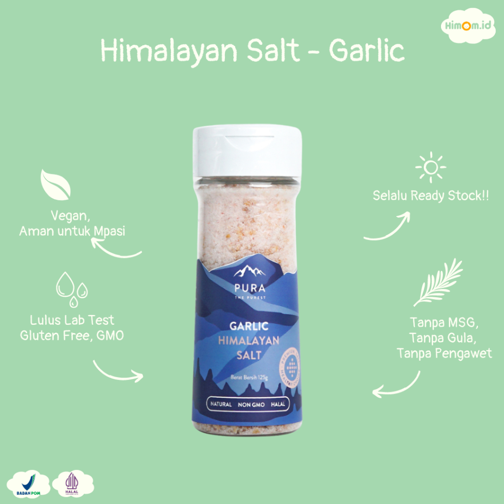 Jual Pura Himalayan Salt Garlic (125gr) - Garam Himalaya - Garam ...