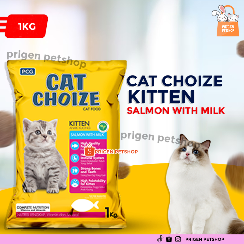 Jual Cat Choize Salmon With Milk Kitten 1KG - Makanan Kucing Kering ...
