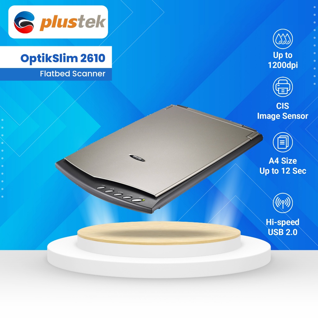 Jual PLUSTEK Scanner Opticslim 2610 Plus FLATBED - 15 Detik/lembar (A4 ...