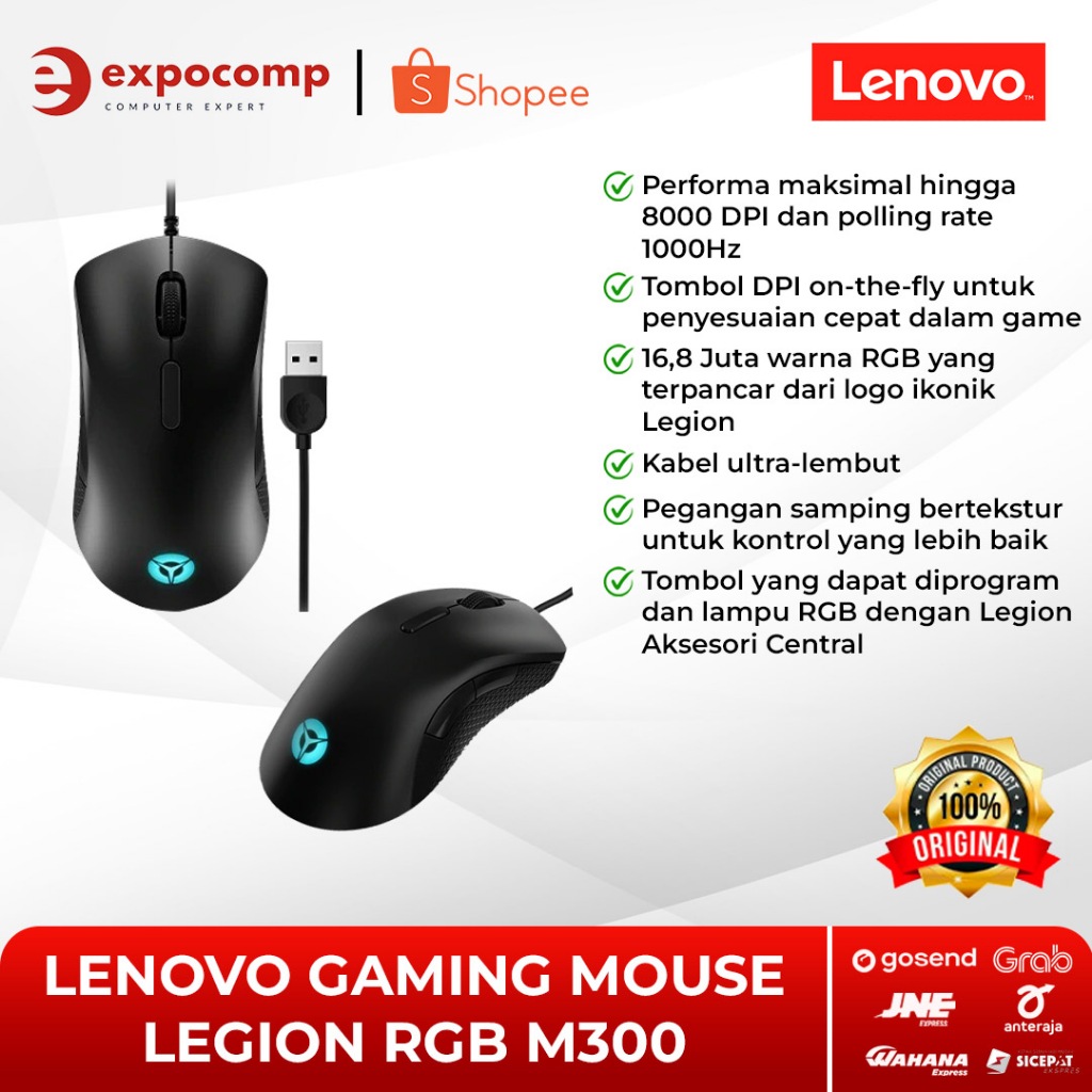 Jual LENOVO GAMING MOUSE LEGION RGB M300 - ORIGINAL | Shopee Indonesia