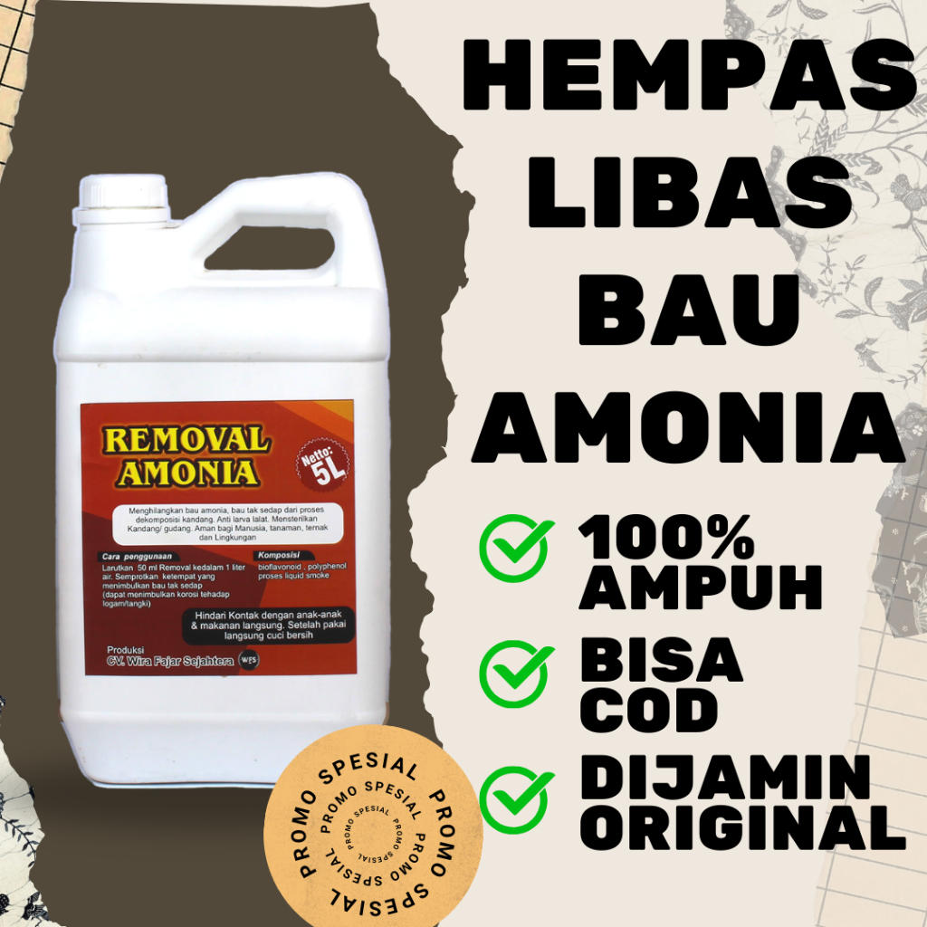 Jual Removal Amonia penghilang bau kotoran limbah sampah kandang hewan 5L | Shopee Indonesia