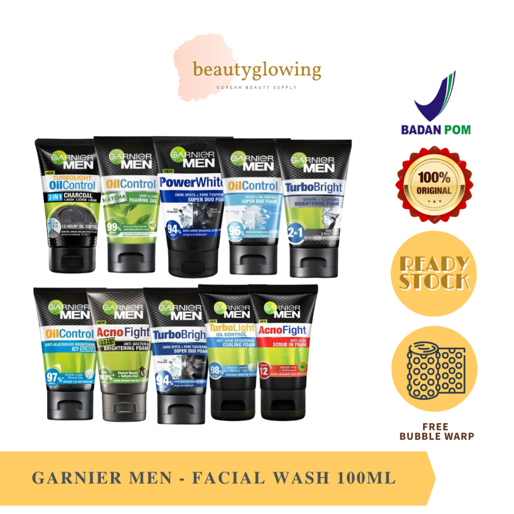Jual GARNIER MEN FACIAL WASH 100ML WASABI /ACNO FIGHT/ OIL CONTROL| CUCI MUKA PRIA COWOK | SABUN ...