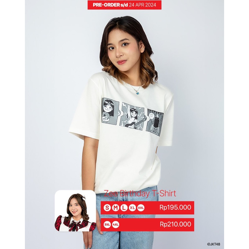 Jual Kaos jkt48 Birthday Zee | T- Shirt New 2024 High Quality Premium ...