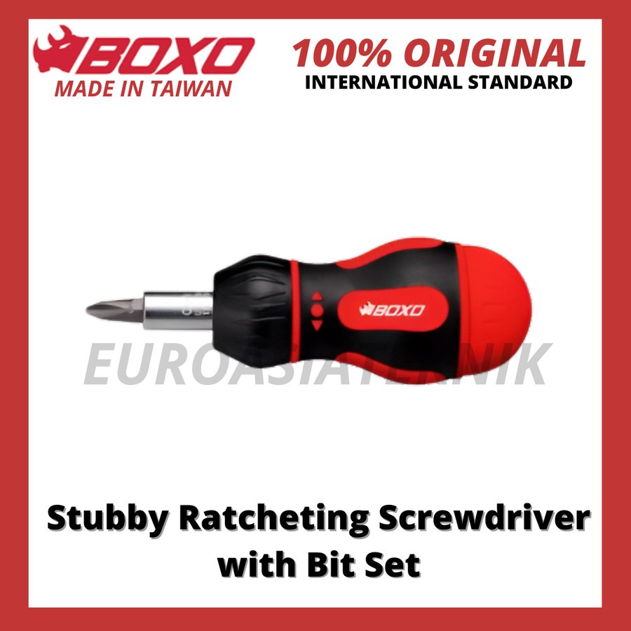 Jual BOXO TOOLS | Obeng Stubby Ratcheting Screwdriver with Bit Set 7 in ...
