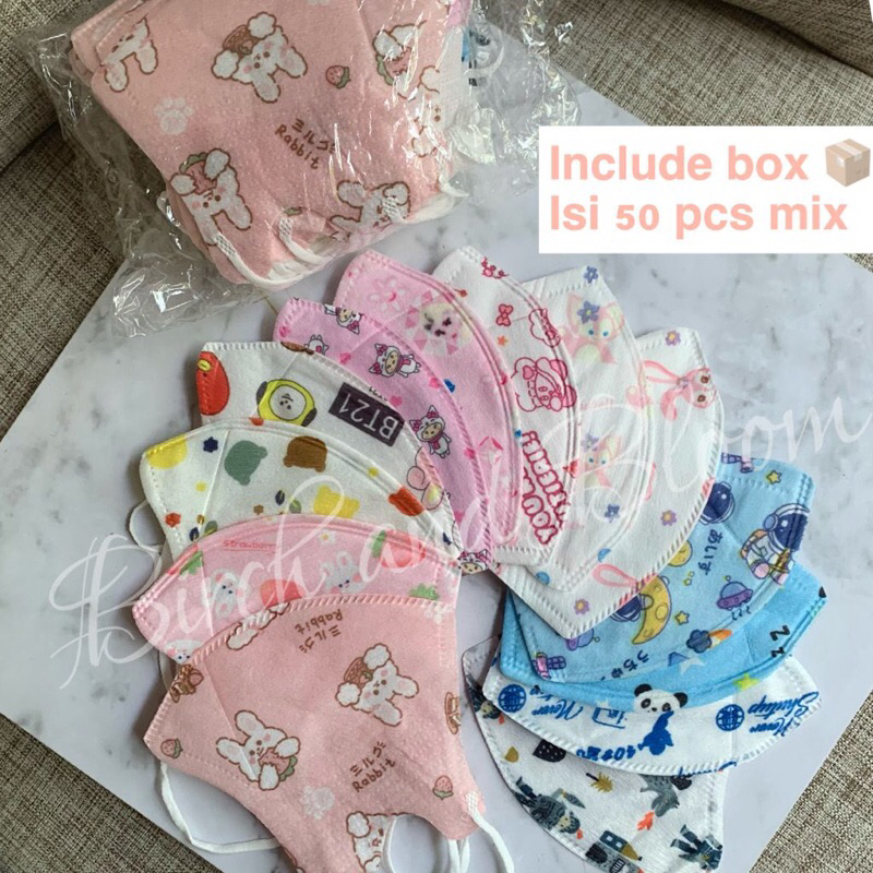 Jual Masker Anak Alkindo Duckbill 4 PLY Motif Karakter isi 50 pcs Kids ...