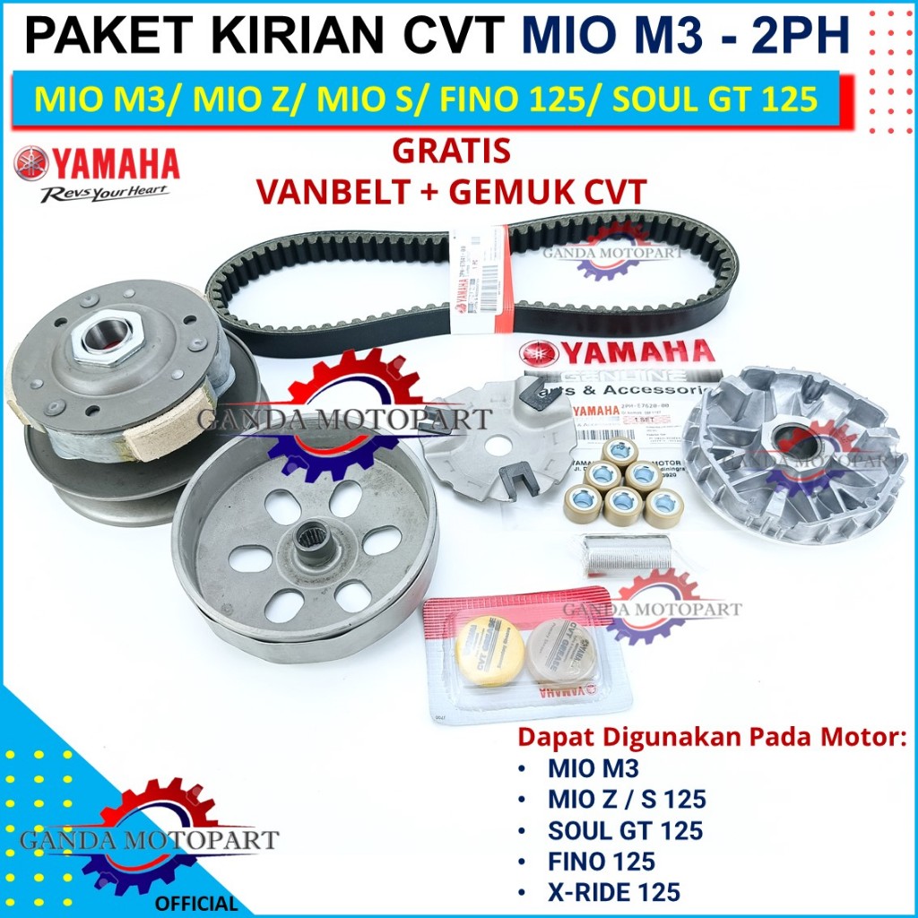Jual Paket Kirian CVT Pully Set Mio M3 Mio Z S 125 Soul GT 125 Fino 125 Xride Yamaha Kode Part ...