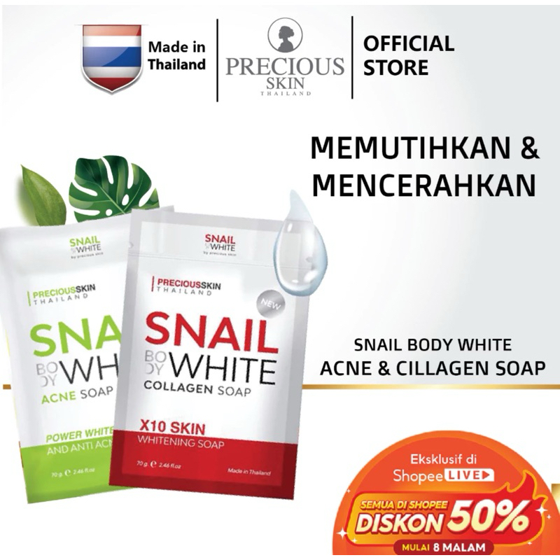 Jual SABUN SNAIL THAILAND | Snail Body White Anti Acne Collagen 10X ...