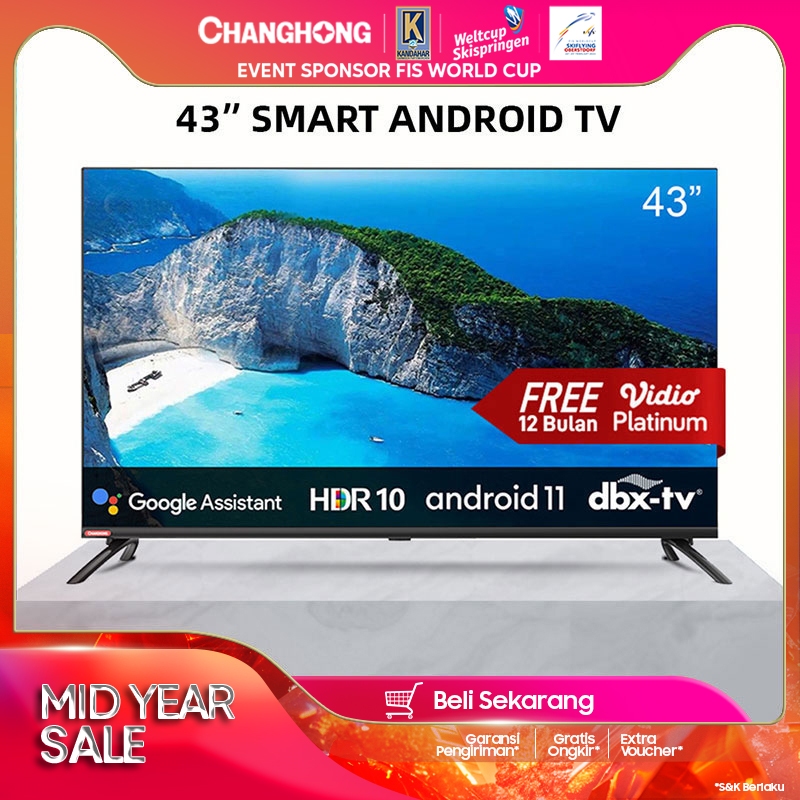 Jual Changhong 43 Inch borderless Netflix TV Google certified Android ...