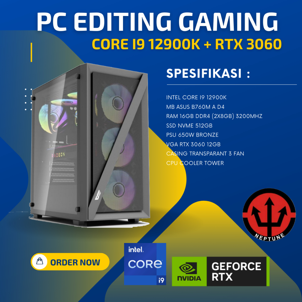 Jual RAKITAN Komputer/PC Core I9 12900K VGA RTX NVME Editing Gaming | Shopee Indonesia